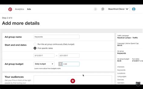 Pinterest Ads Tutorial Setting Up Traffic Campaigns Surfside Ppc