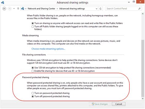 public folder sharing network discovery and password protected