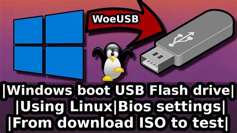 make a windows bootable usb in linux 2021 bios settings woeusb ng