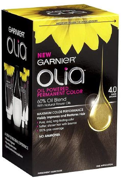 Garnier Olia Ammonia Free Hair Color [4 0] Dark Brown 1 Ea Pack Of 2