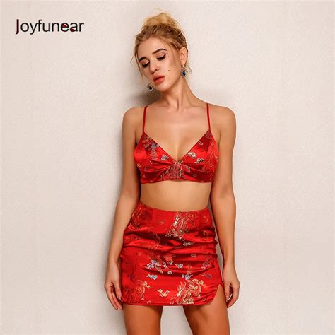 Joyfunear Fashion Sexy Women Cami Two Piece Set Strap Crop Top Bandage