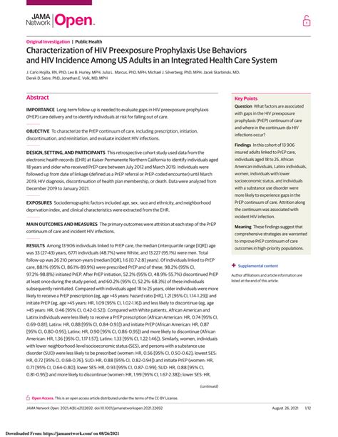 Pdf Characterization Of Hiv Preexposure Prophylaxis Use Behaviors And