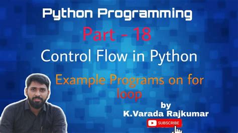 python programming part 18 examples using for loop