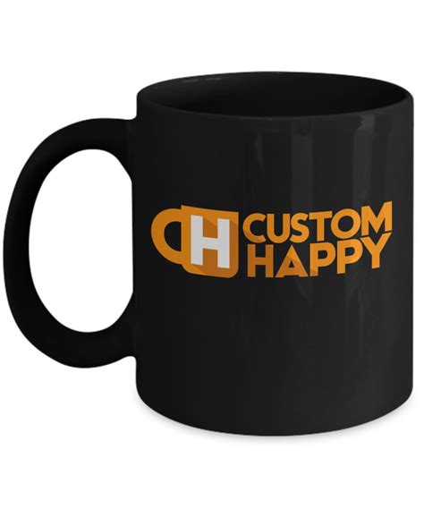 11 Oz Black Custom Coffee Mugs Customhappy