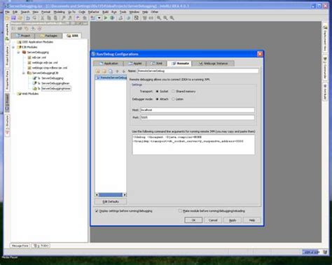 debugging server side code through intellij idea