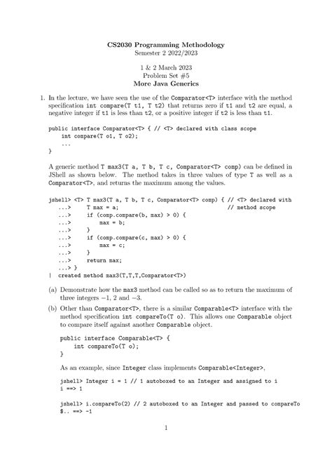 recitation 05 nil cs2030 programming methodology semester 2 2022 1