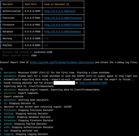 stop firebase emulators gracefully when docker stop stack overflow