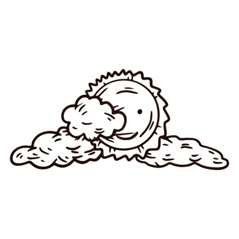 Design Png E Svg De Nuvens De Sol Desenhadas à Mão Para Camisetas