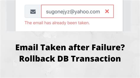 laravel db transactions rollback on error [registration example] youtube