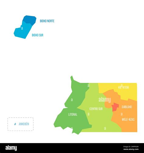 Equatorial Guinea Political Map Of Administrative Divisions Stock
