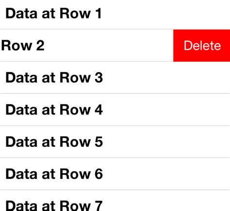 swift ios trigger swipe to delete manually instead of