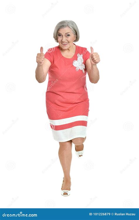 Senior Woman In Pink Dress Stock Image Image Of Aged 101226879