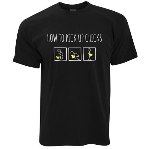 Pick Up Chicks Mens Funny Black T Shirt Novelty Joke Tshirt Etsy
