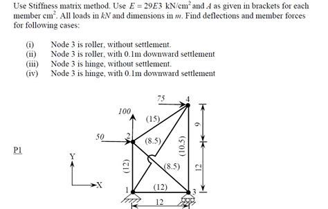solved use stiffness matrix method use e 29e3 kn cm2 and a