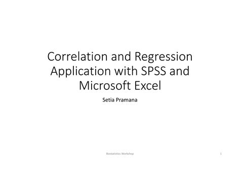 Correlation And Regression Analysis Using Spss And Microsoft Excel Ppt