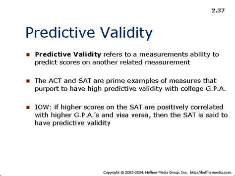 37 Predictive Validity Predicting Scores Allpsych