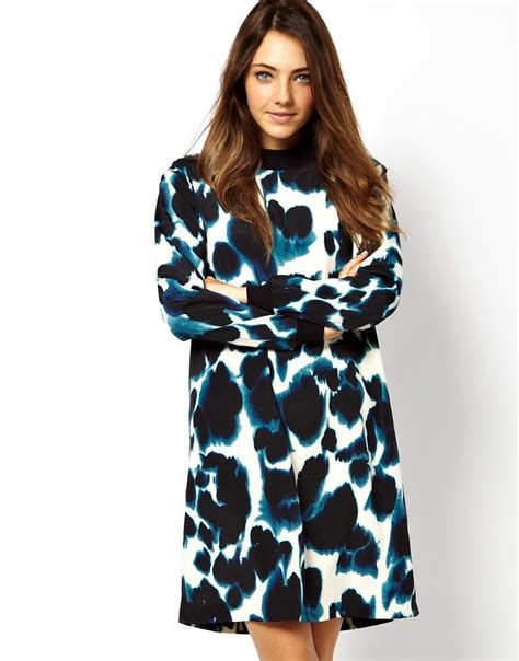 Monki Blue Blur Print Dress Print Dress Blur Print Asos Dress