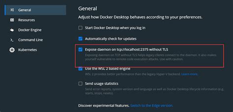 wsl and docker for windows cannot connect to the docker daemon at tcp