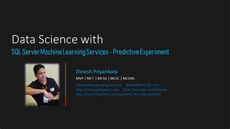 data science with sql server machine learning services youtube