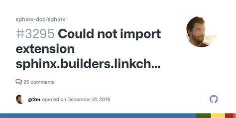 could not import extension sphinx builders linkcheck exception no