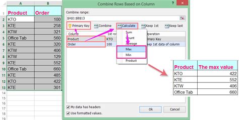 how to find the max or min value based on criteria in excel