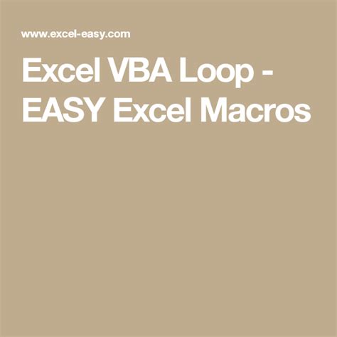 loop in excel vba excel macros excel excel spreadsheets