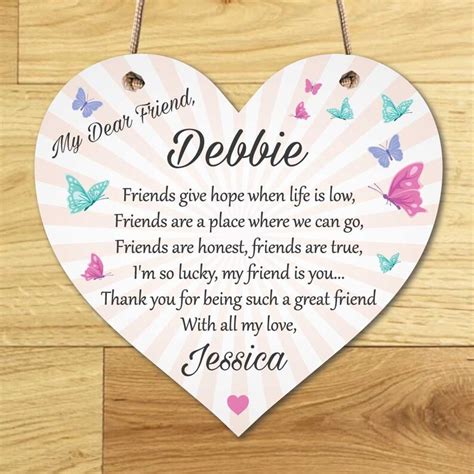 Cute Personalised Best Friend Sign Friendship Plaque Thank Etsy