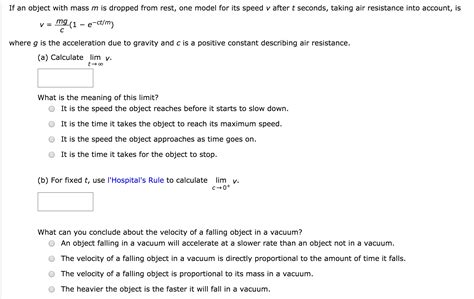 solved if an object with mass m is dropped from rest one