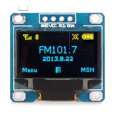 0 96 inch 4pin yellow blue color iic i2c oled display module 12864 led