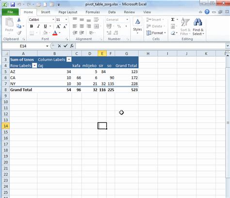 abc microsoft excel 2010 pivot table display subtotals in pivot