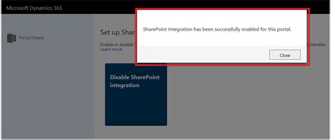 sharepoint integration with microsoft portal microsoft dynamics 365