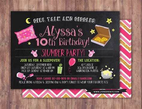 Slumber Party Invitation Template