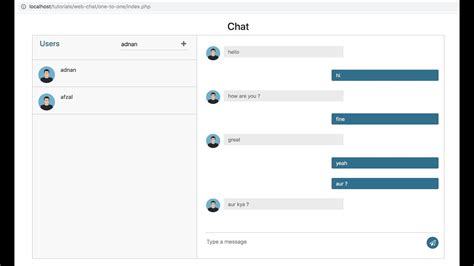 private user to user chat in node js and mysql youtube