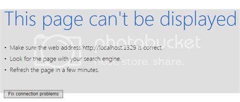 how do i fix this page can t be displayed error in c