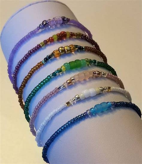 Seed Bead Bracelet Stretch Bracelet Beaded Bracelet Etsy Beaded