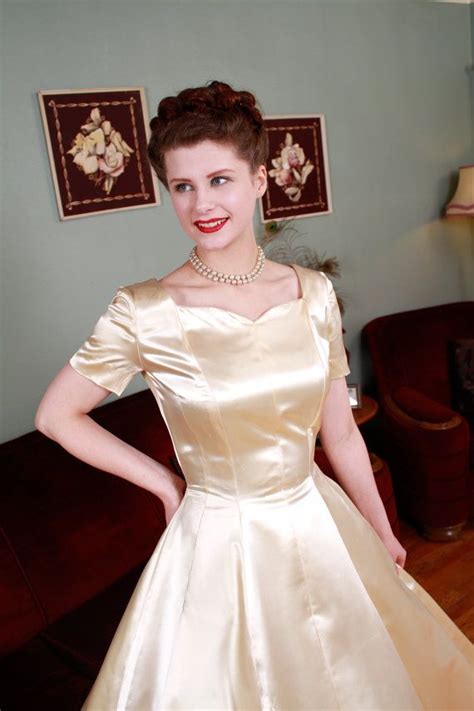 Vintage 1940s Wedding Gown Stunning Candelight Satin Late Etsy