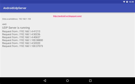 android er android datagram udp server example