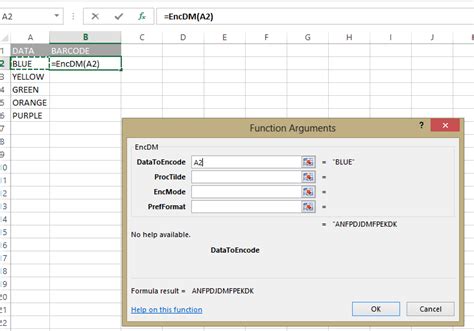 how to import and use 2d vba font encoder in excel to word mail merge