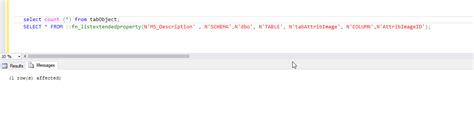 sql server fn listextendedproperty fails in single user