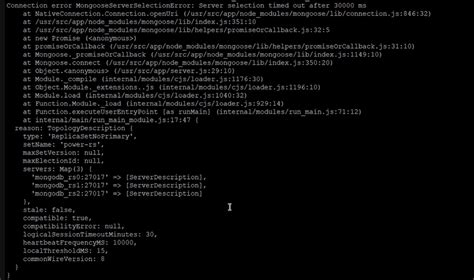 mongoose server selection error drivers and odms mongodb developer