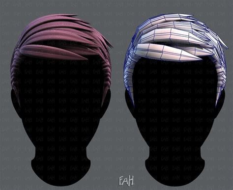 3d Hair Style For Man V06 Low Poly Cgtrader