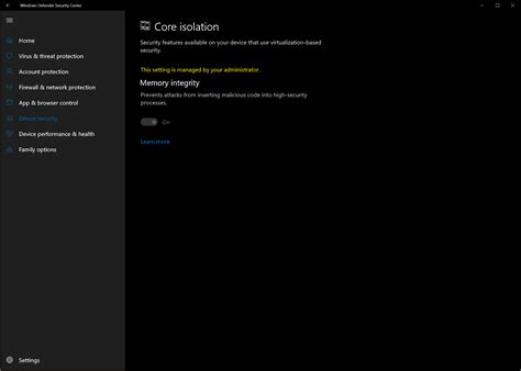 turn on or off core isolation memory integrity in windows 10 page 2