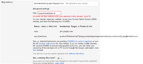 custom domain in blogger