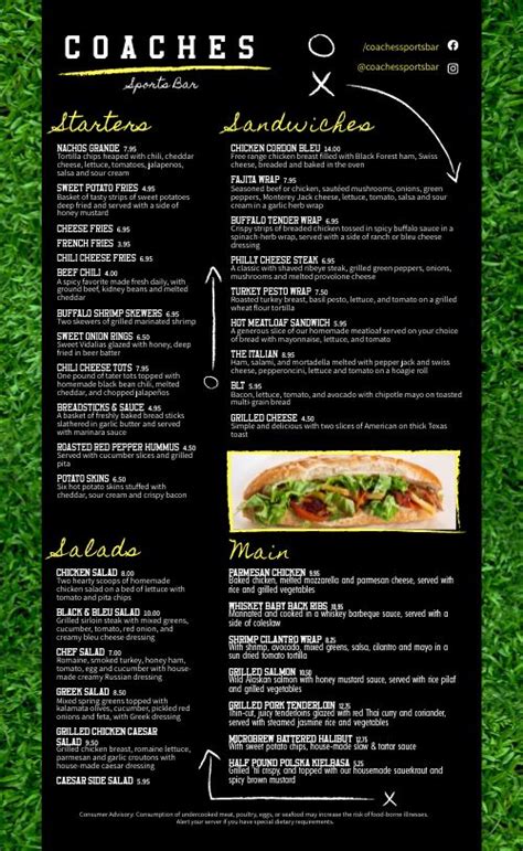 sports bar field menu design template by musthavemenus