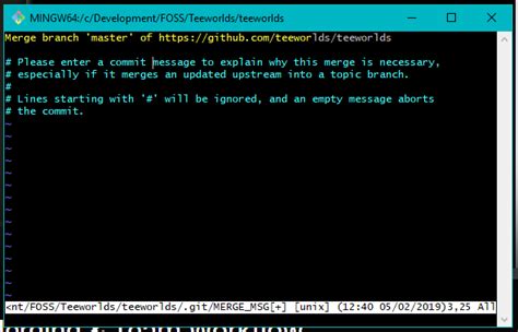 how to fix please enter a commit message to explain why this merge is