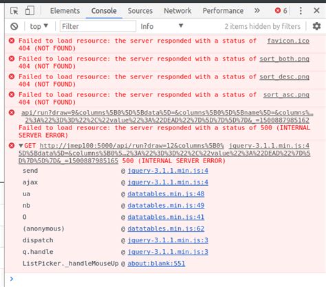 sorting issues datatables warning table id runs ajax error