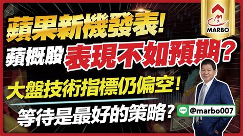 9 10 盤後直播 蘋果新機發表，蘋概股表現卻不如預期？台積盤中重回911元，指數仍在21192間震盪？大盤技術指標仍偏空！等待是最好的