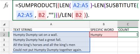 excel formula count specific words in a range excelchat