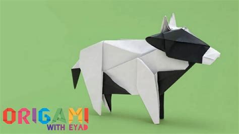 Origami Cow 🐄 اوريغامي فن طي الورق تعلم كيف تصنع بقرة اشكال رائعه