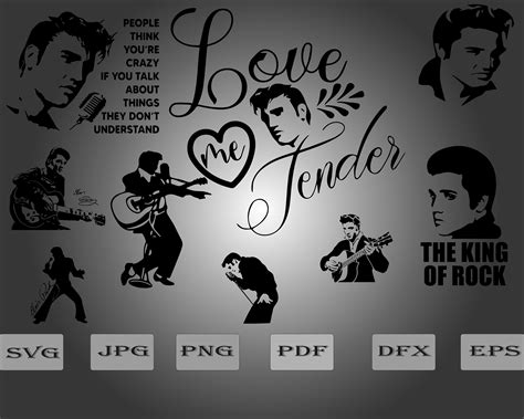 Elvis Presley Svg Png Files Bundle Elvis Presley Stickers Elvis Svg